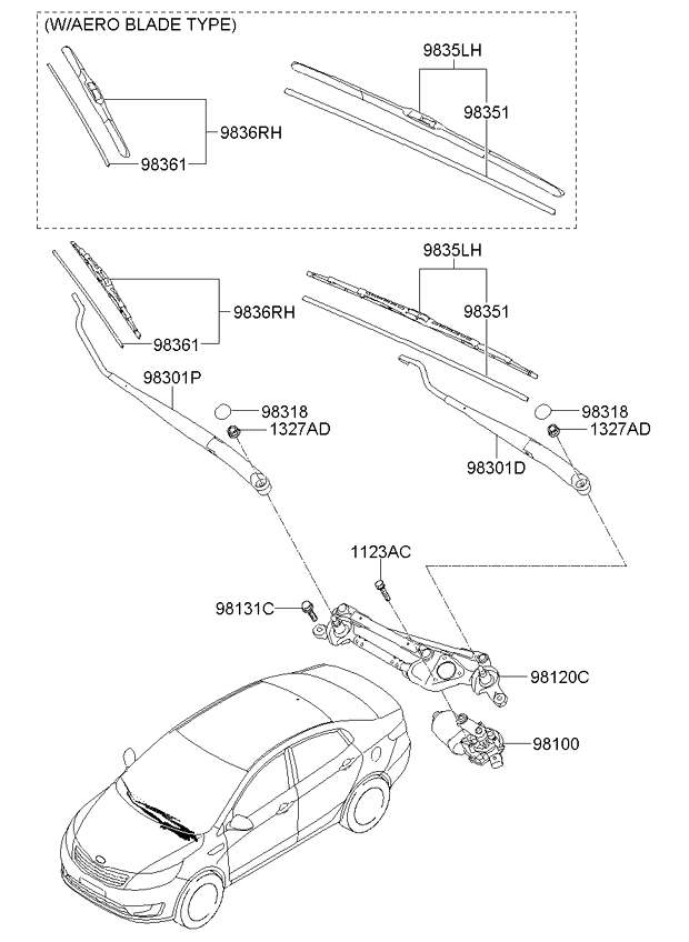 Заглушка поводка стеклоочистителя 983804H050 HYUNDAI/KIA/MOBIS | MOBIS ...