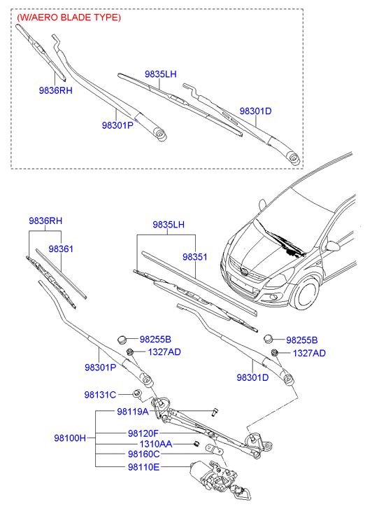 Заглушка поводка стеклоочистителя 983804H050 HYUNDAI/KIA/MOBIS | MOBIS ...